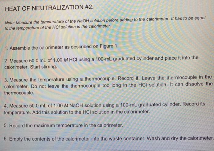 Solved Note: Measure tho tomperature of the NaOH notion | Chegg.com