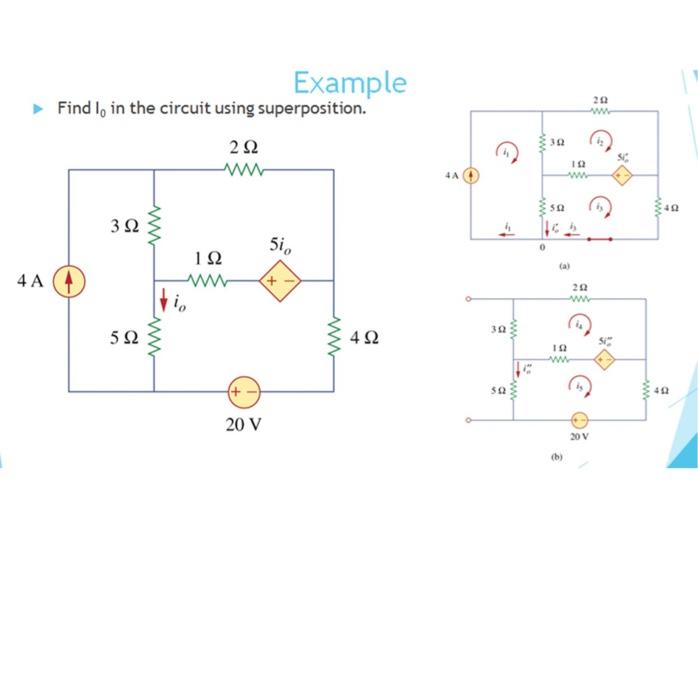Solved Find I0 in the circuit using superposition. (a) | Chegg.com