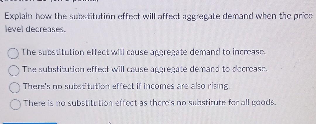 Solved Explain how the substitution effect will affect | Chegg.com