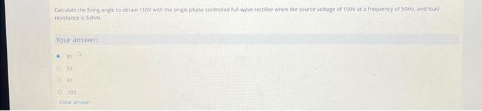 Solved catculate the firing angle to outain-10v with the | Chegg.com