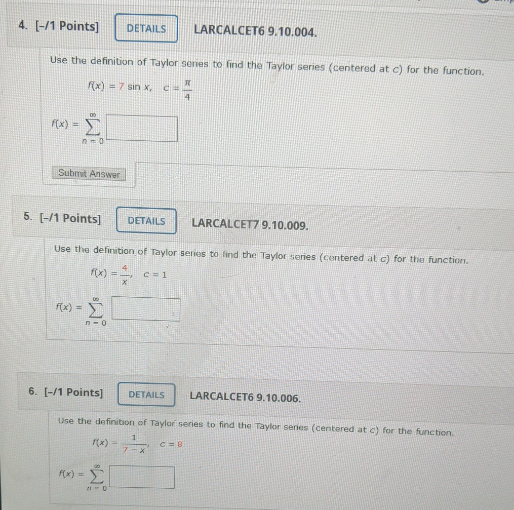 Solved 4. [-/1 Points] DETAILS LARCALCET6 9.10.004. Use the | Chegg.com