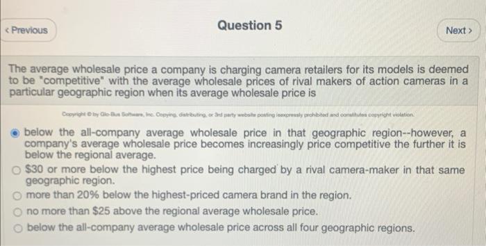 Solved The average wholesale price a company is charging | Chegg.com