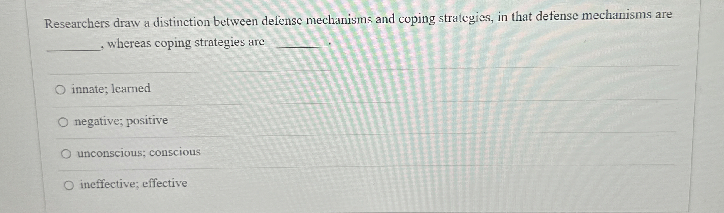 Solved Researchers draw a distinction between defense | Chegg.com