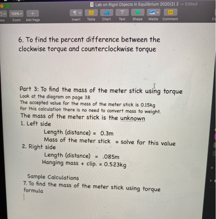 Solved 125% + Zoom Add Page Insert Sample calculations Table | Chegg.com