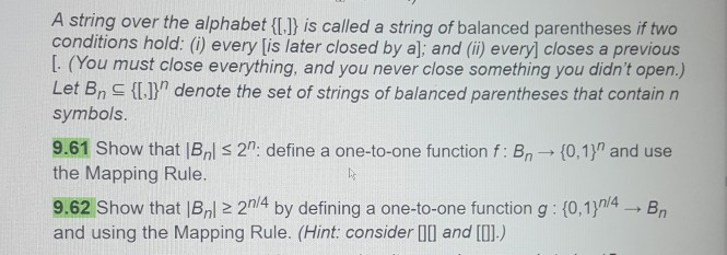 A string over the alphabet {[.]} is called a string | Chegg.com