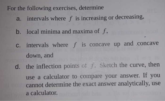 Solved For the following exercises, determine intervals | Chegg.com
