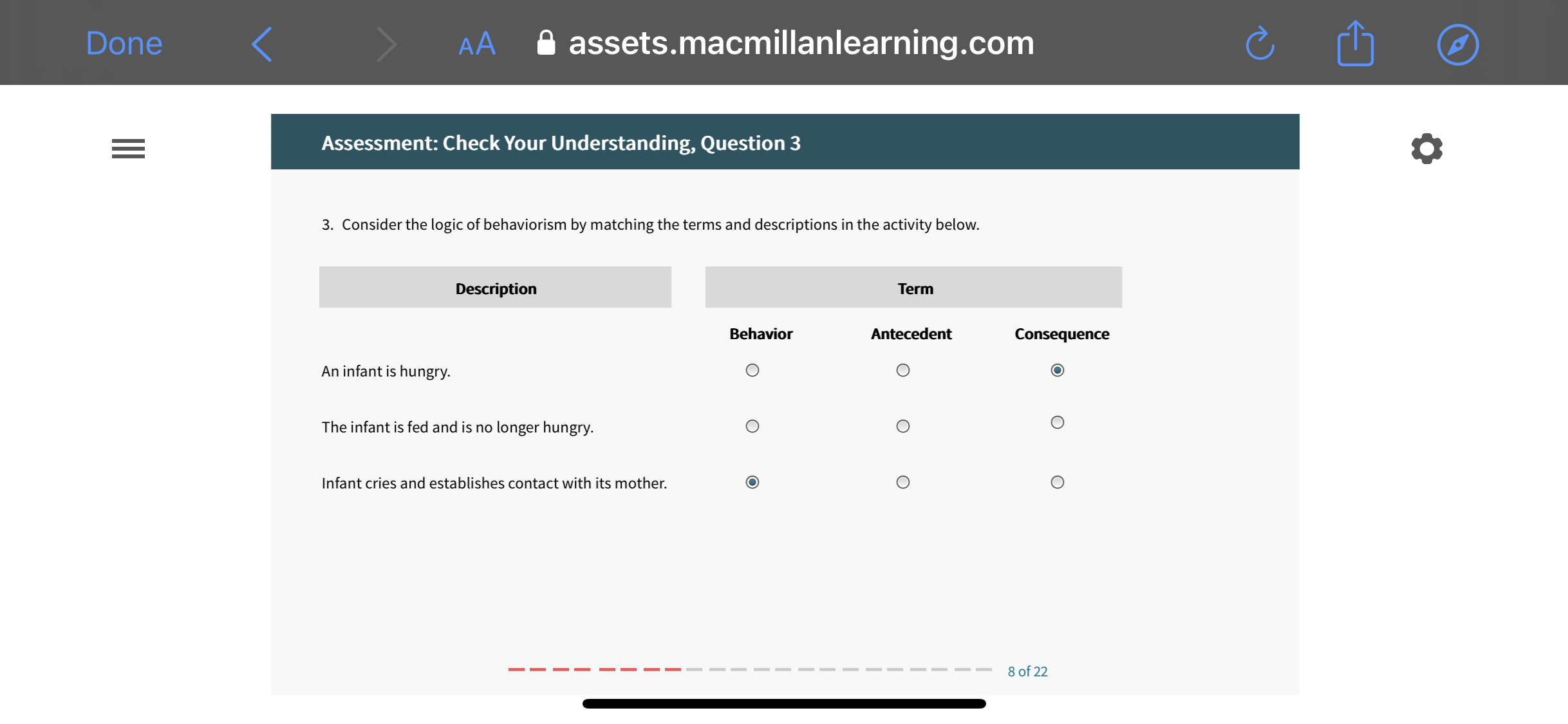 Solved DoneAA assets.macmillanlearning.comAssessment: Check | Chegg.com