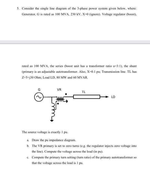 Solved 5. Consider the single line diagram of the 3-phase | Chegg.com