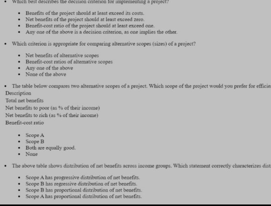 Solved • Benefit-cost analysis should adopt in evaluating | Chegg.com