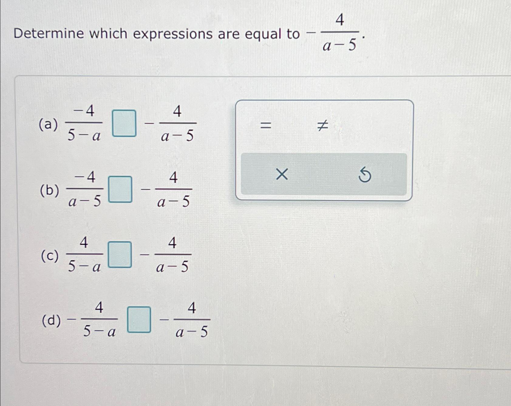 Solved Determine which expressions are equal to | Chegg.com