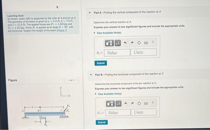Solved - Part A - Finding the vertical component of the | Chegg.com