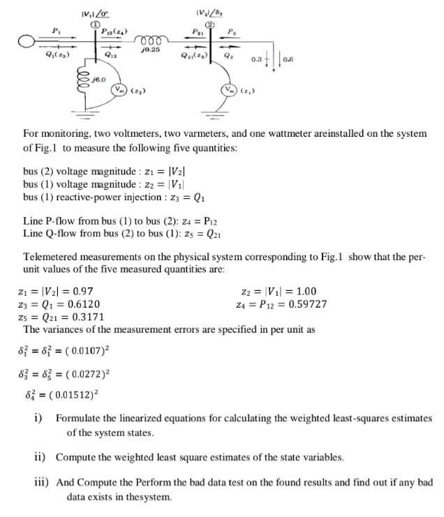 Solved For monitoring, two voltmeters, two varmeters, and | Chegg.com