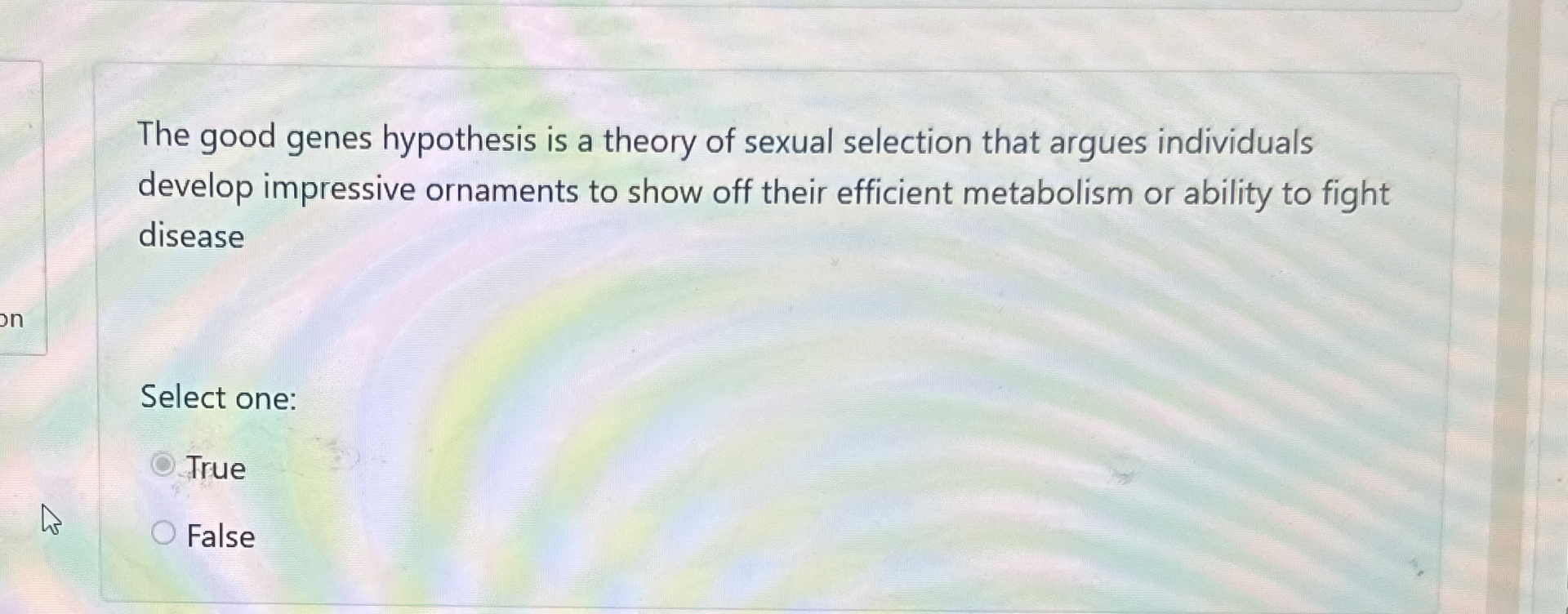 Solved The good genes hypothesis is a theory of sexual | Chegg.com