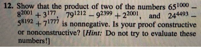 Solved - 12. Show that the product of two of the numbers | Chegg.com