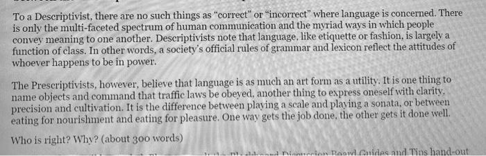 Solved To a Descriptivist, there are no such things as | Chegg.com