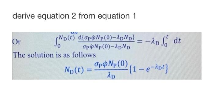 Solved derive equation 2 from equation 1 Or | Chegg.com