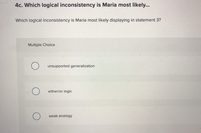 Solved 4. Identifying Logical Inconsistencies Identifying | Chegg.com