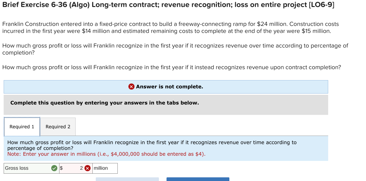 Solved Brief Exercise 6-36 (Algo) ﻿Long-term contract; | Chegg.com
