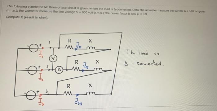 Solved The following symmetric AC three-phase circuit is | Chegg.com