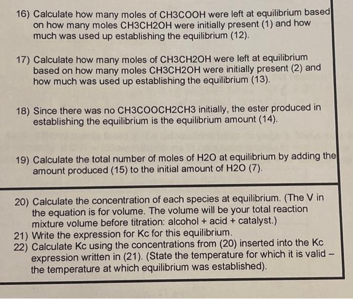 Session II Titration of equillibrium mixture | Chegg.com