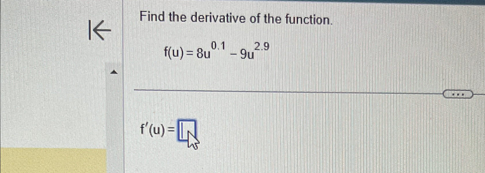 Solved Find the derivative of the | Chegg.com