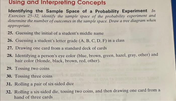 Solved Identifying the Sample Space of a Probability | Chegg.com