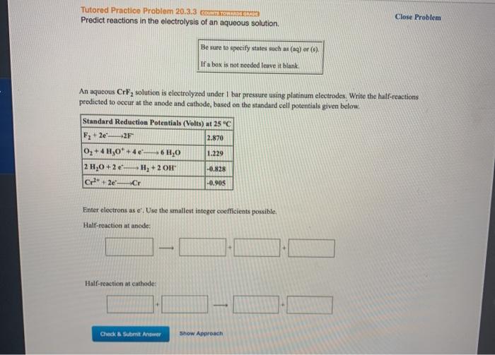 Solved Tutored Practice Problem 20.3.3 comment Predict | Chegg.com