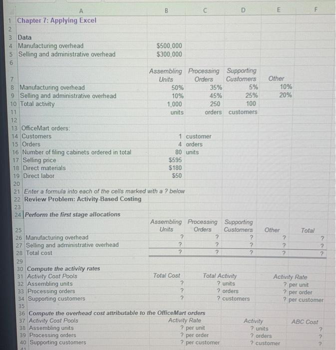 Solved Review Problem: Activity-Based Costing Determine | Chegg.com