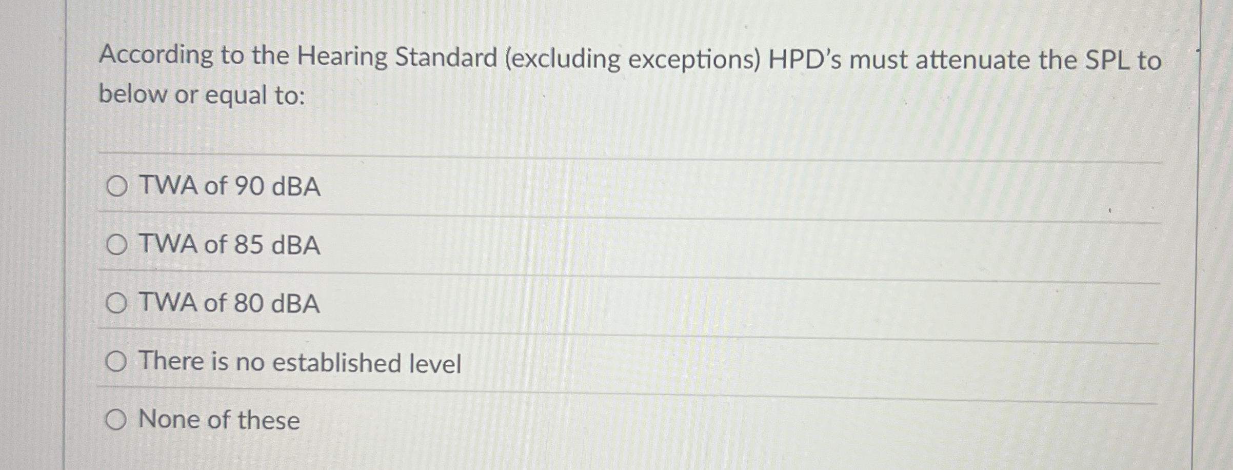 Solved According to the Hearing Standard (excluding | Chegg.com