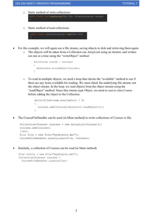 Solved Task 1: DatainputStream and DataOutputStream classes | Chegg.com