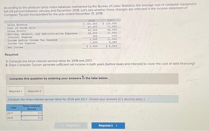 Solved According to the producer price index-database | Chegg.com