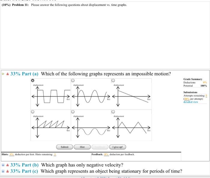 Solved (10%) Problem 11: Please answer the following | Chegg.com