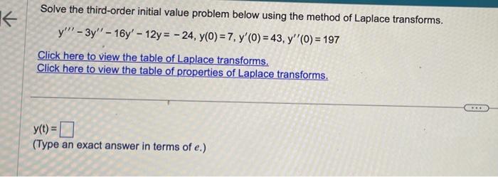 Solved Solve The Third Order Initial Value Problem Below 2344