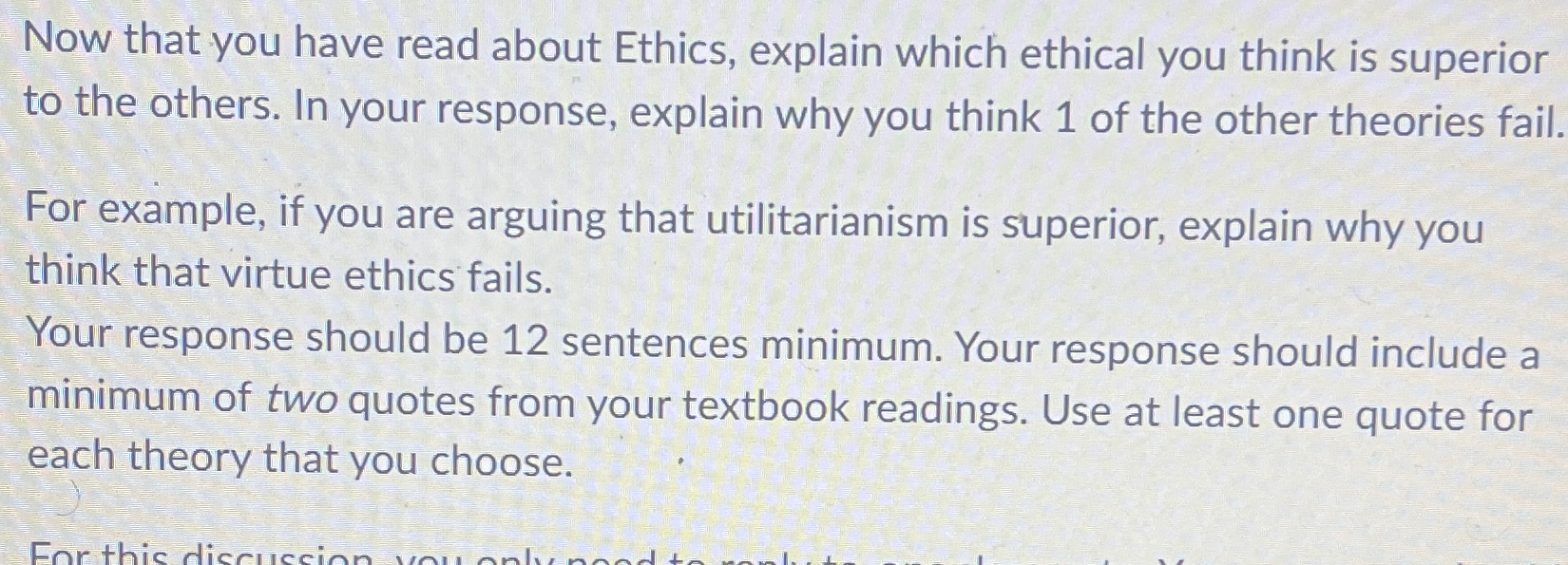 Solved Now that you have read about Ethics, explain which | Chegg.com