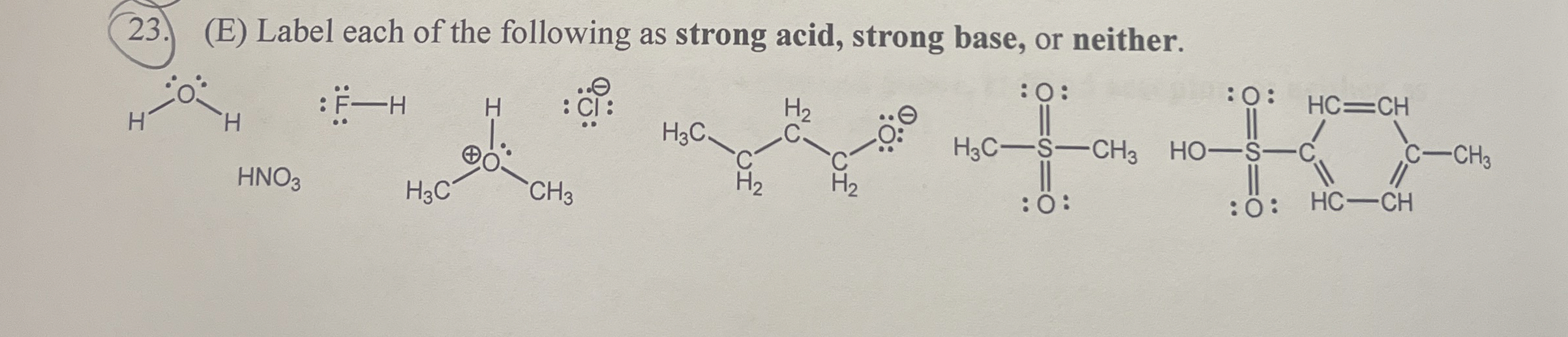 Solved Label each of the following as strong acid, strong | Chegg.com