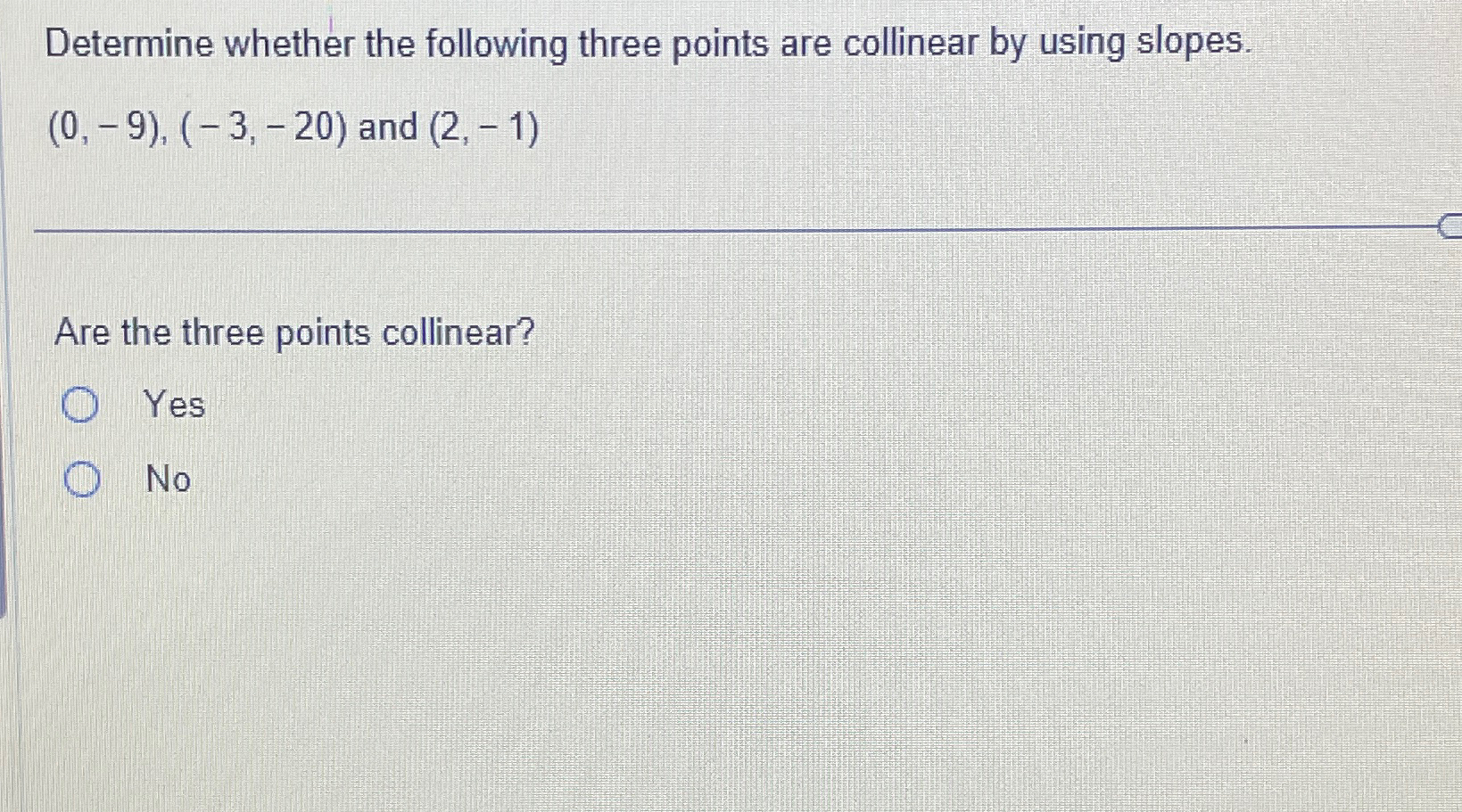 Solved Determine whether the following three points are | Chegg.com