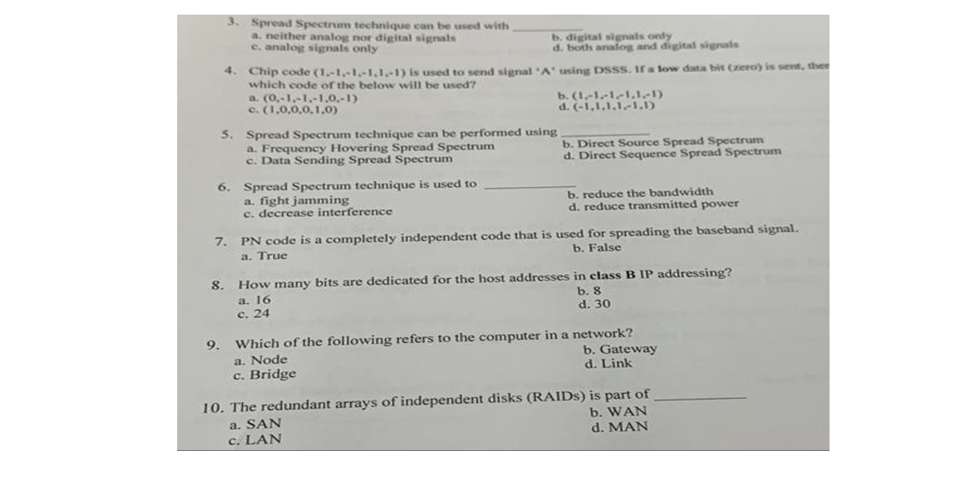 Solved Spread Spectrum technique can be used witha. ﻿neither | Chegg.com