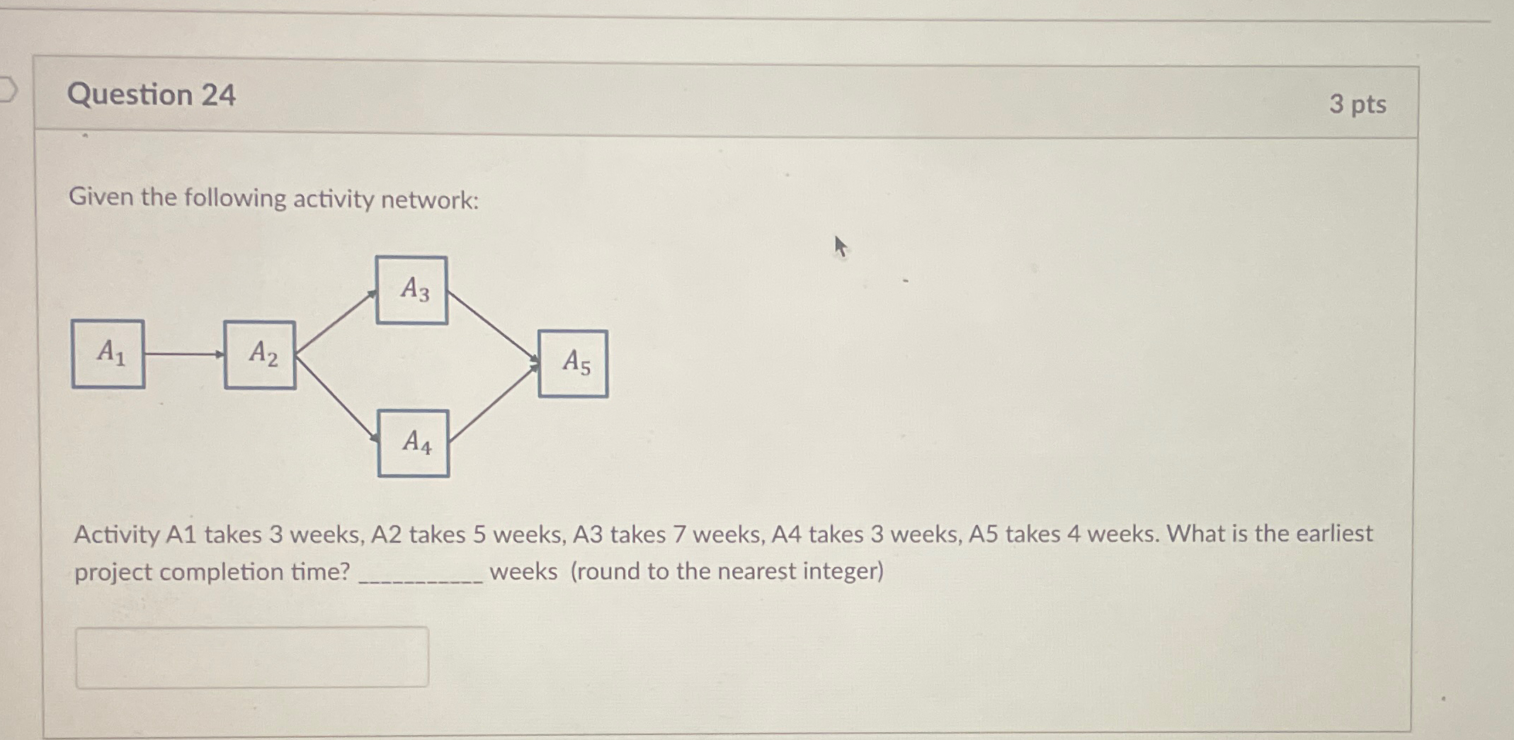 Solved Question 243 ﻿ptsGiven the following activity | Chegg.com