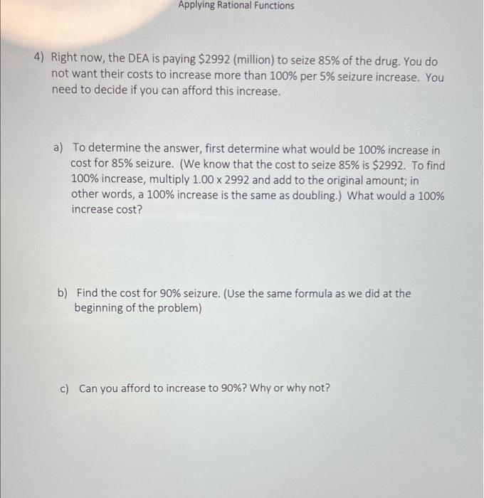 Solved Applying Rational Functions When will you ever use | Chegg.com