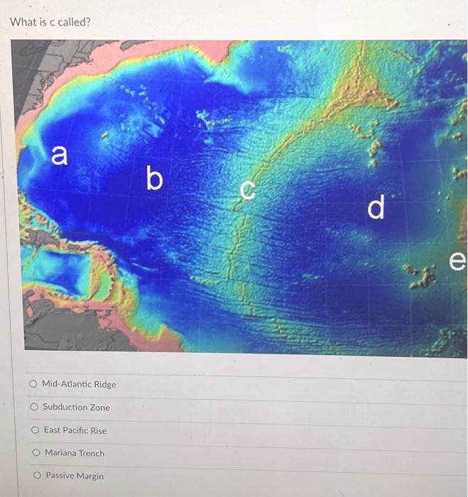 Solved What is c called? Mid-Atlantic Ridge Subduction Zone | Chegg.com