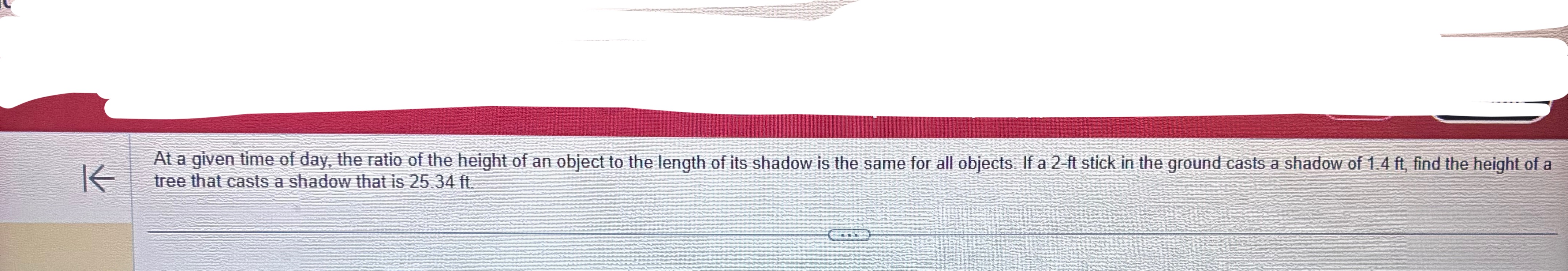 Solved At a given time of day, the ratio of the height of an | Chegg.com
