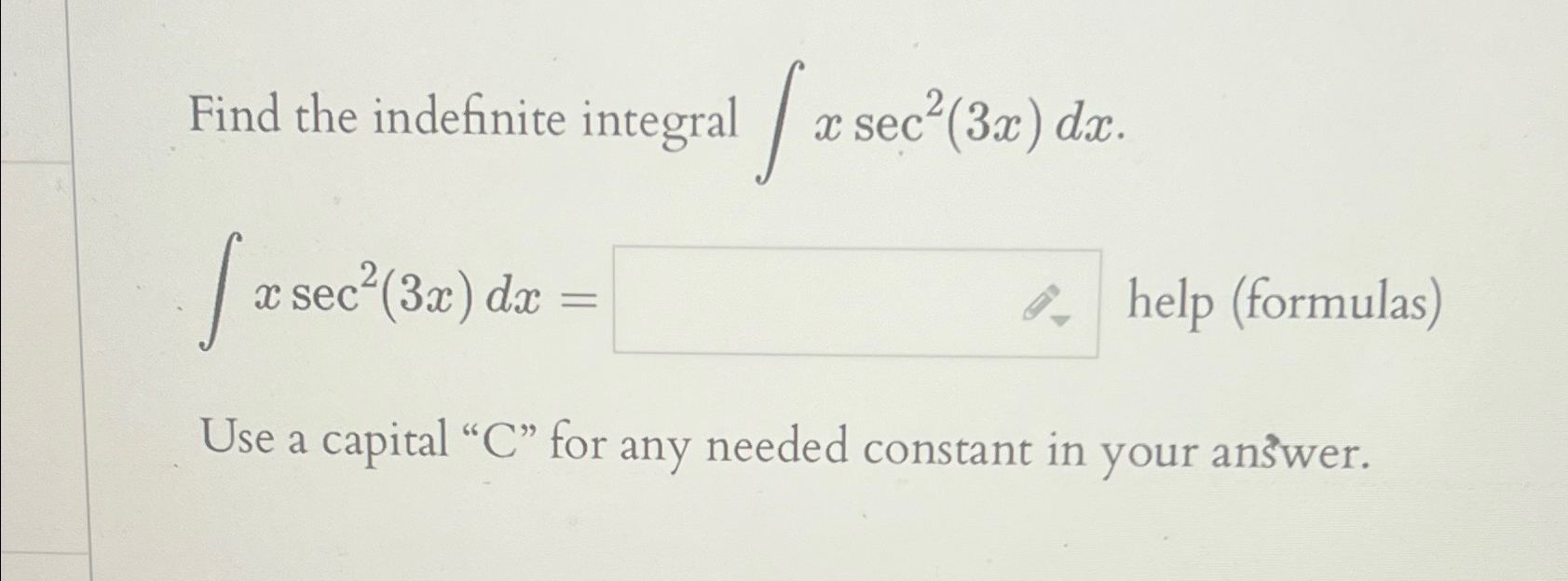 Solved Find the indefinite integral | Chegg.com