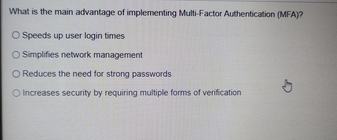 Solved What is the main advantage of implementing | Chegg.com