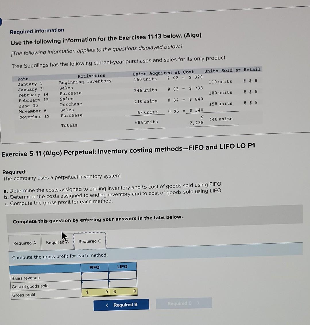 Solved Required information Use the following information | Chegg.com
