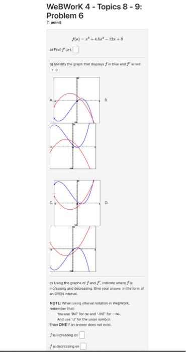 Solved WeBWork 4 - Topics 8 - 9: Problem 6 (7 point) | Chegg.com
