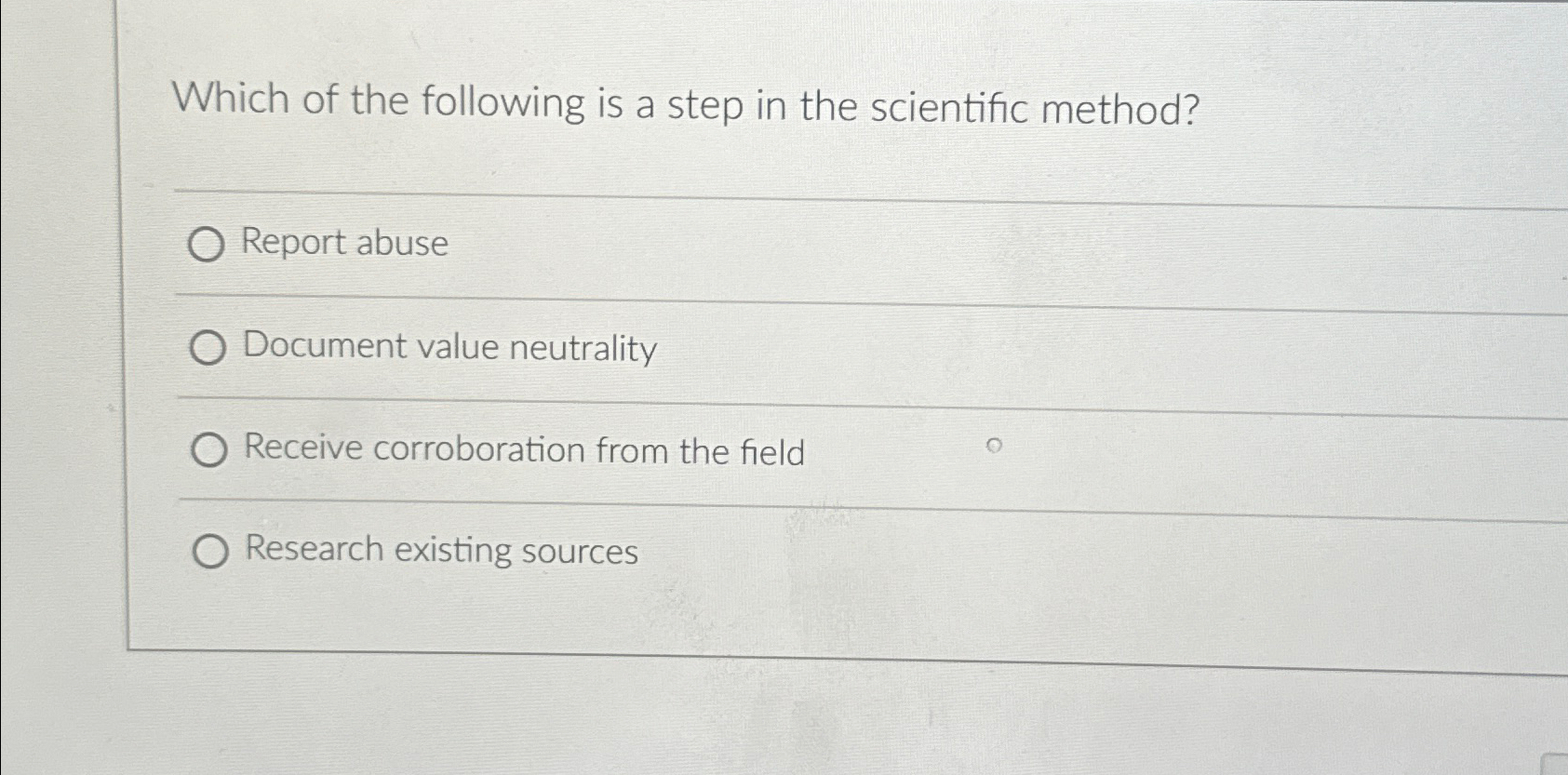 Solved Which of the following is a step in the scientific | Chegg.com