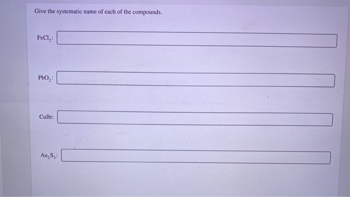 Solved Give the systematic name of each of the compounds. | Chegg.com