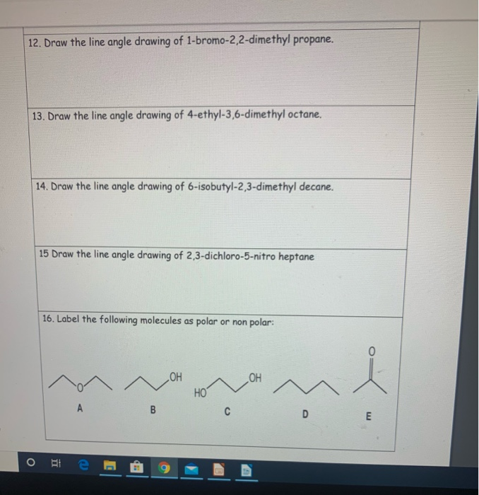Solved 12. Draw the line angle drawing of | Chegg.com