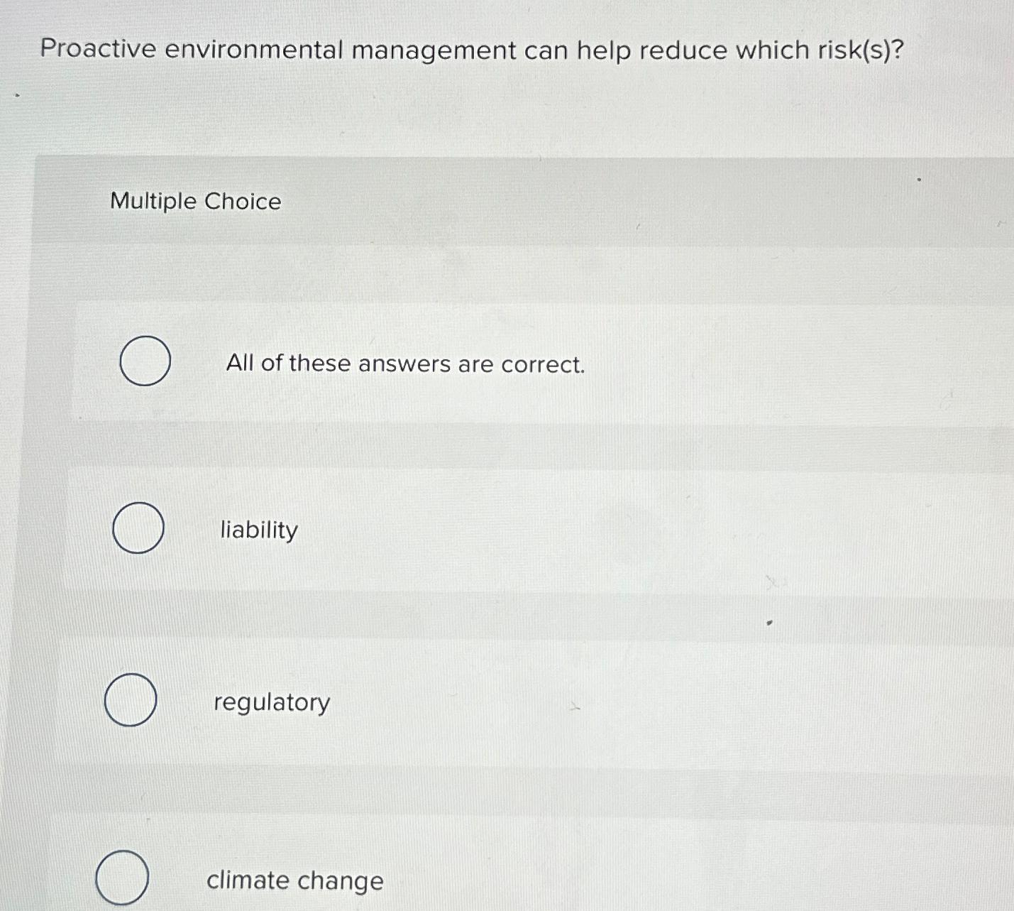 Solved Proactive environmental management can help reduce | Chegg.com