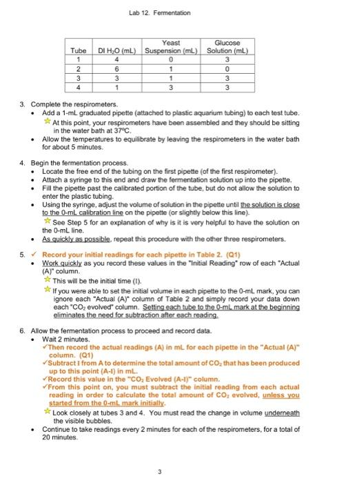 Solved Lab 12. Fermentation Extracting Energy from Food | Chegg.com